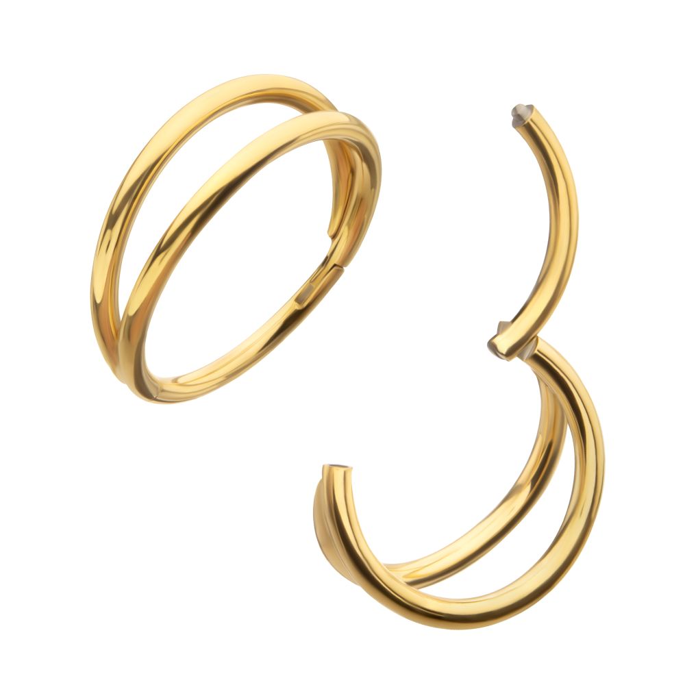 Gold Double Band Hinged Click Ring – lolierose.com